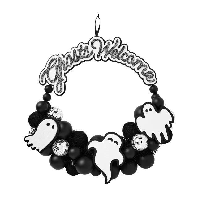 Ghosts Welcome Disco Wreath - Spirithalloween.com