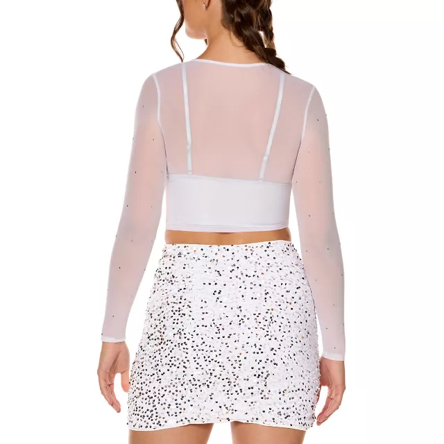 White Bling Mesh Top - Spirithalloween.com