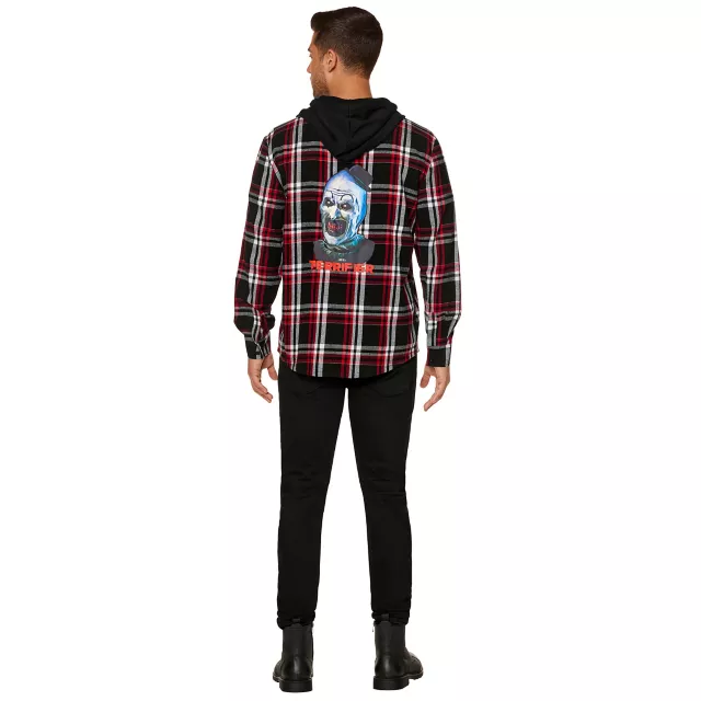 Adult Art the Clown Hooded Flannel - Terrifier - Spirithalloween.com