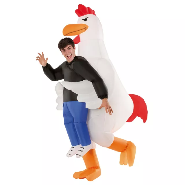Adult Inflatable Chicken Abduction Costume - Spirithalloween.com