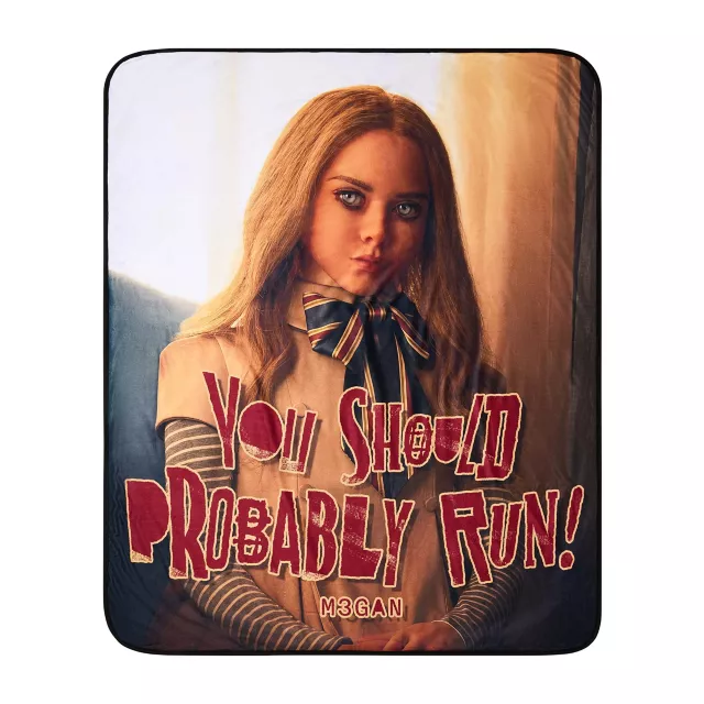 You Should Probably Run M3GAN Fleece Blanket - Spirithalloween.com