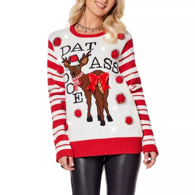 Light-Up Dat Ass Doe Christmas Sweater - Spirithalloween.com