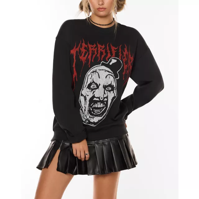 Terrifier Rhinestone Crewneck Sweatshirt - Spirithalloween.com
