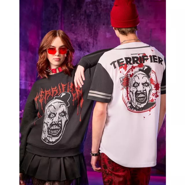 Terrifier Rhinestone Crewneck Sweatshirt - Spirithalloween.com