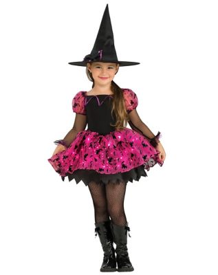 Kids Pink Moonlight Magic Twinkle Witch Costume - Spirithalloween.com