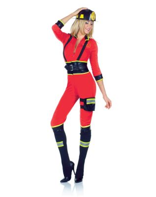 Firefighter Jumpsuit Adult Womens Costume - Spirithalloween.com