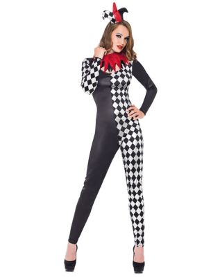 Adult Harlequin Jester Catsuit Costume - Spirithalloween.com