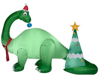 7 ft Giant Brontosaurus and Christmas Tree Inflatable - Decoration ...