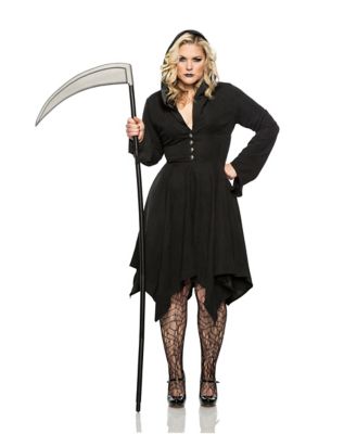 Adult Grim Reaper Dress Plus Size Costume - Spirithalloween.com