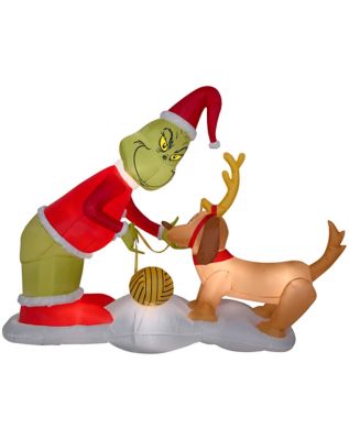 5 Ft Light-Up The Grinch And Max Inflatable Decorations - The Grinch ...