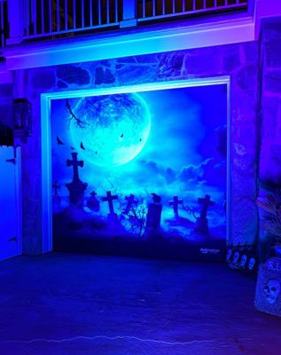 Reaper Graveyard Garage Single Door Cover - Spirithalloween.com