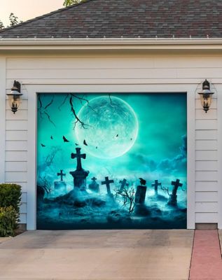 Reaper Graveyard Garage Single Door Cover - Spirithalloween.com