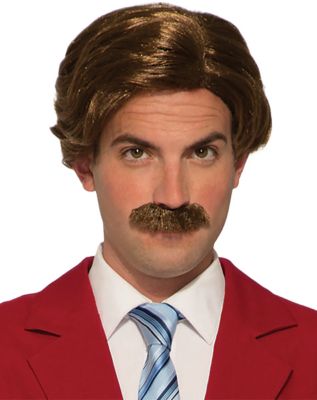 Anchorman Ron Burgundy Wig and Mustache - Spirithalloween.com
