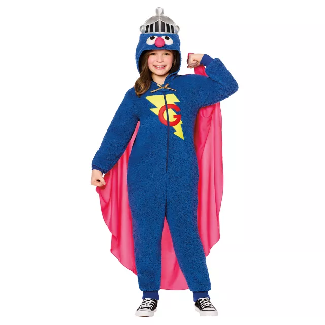 Kids Super Grover Jumpsuit Costume - Sesame Street - Spirithalloween.com