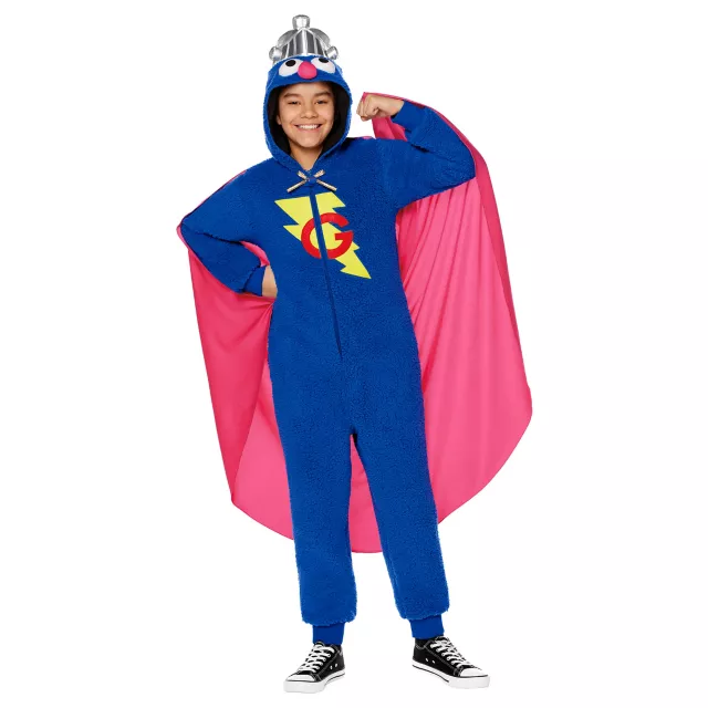 Kids Super Grover Jumpsuit Costume - Sesame Street - Spirithalloween.com