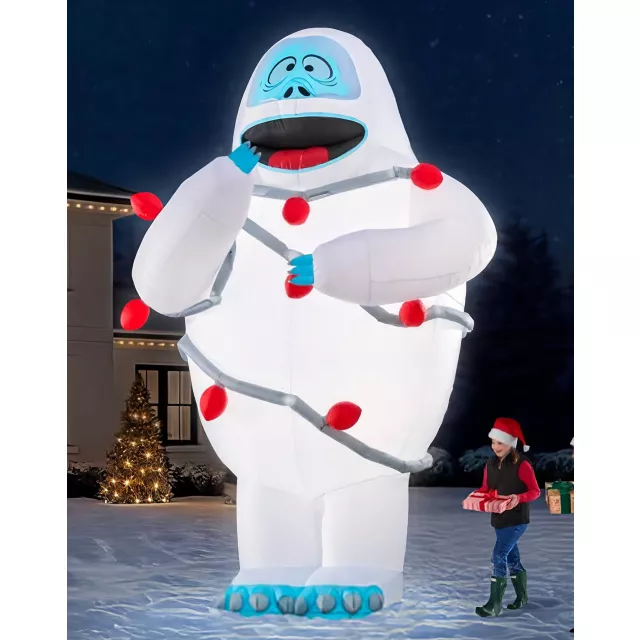 15 Ft Light-Up Bumble String Lights Inflatable Decoration - Rudolph the ...